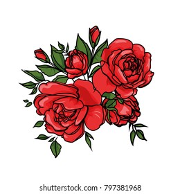 Red Rose Cartoon Vector Design Web Stock Vector (Royalty Free ...
