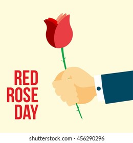 Red Rose Day Vector Illustration Stock Vector (Royalty Free) 456290296 ...