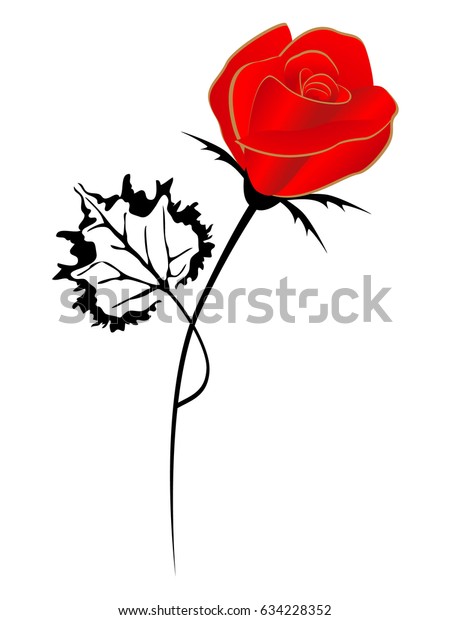 Red Rose Design Element Stock Vector (Royalty Free) 634228352 ...