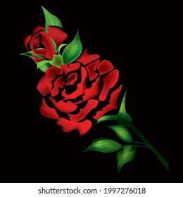 Red Rose Flower Vector Image Eps Stock Vector (Royalty Free) 1997276018 ...