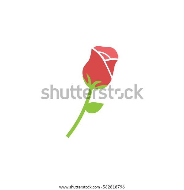 Red Rose Icon On White Background Stock Vector (Royalty Free) 562818796 ...