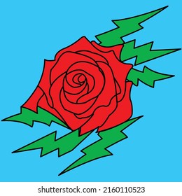 Red Rose Leaves Shape Thunderstorms Stock Vector (Royalty Free ...