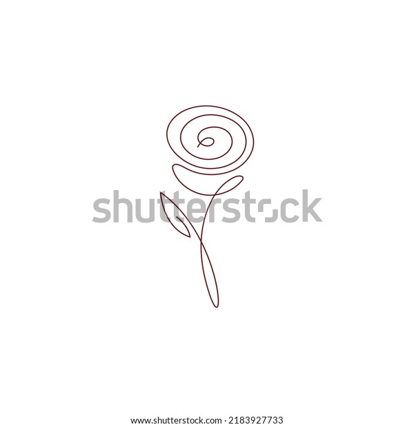 Red Rose Line Art Design Illustration Stock Vector (Royalty Free ...