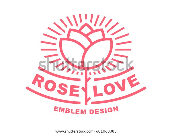 Red Rose Logo Vector Illustration Emblem: เวกเตอร์สต็อก (ปลอดค่า ...