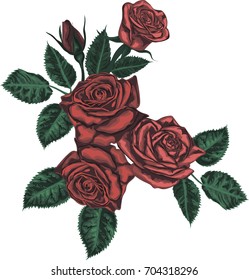 Red Rose Vector Art Stylized Roses Stock Vector (Royalty Free ...