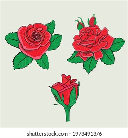 Red Roses Line Texture On Stock Vector (Royalty Free) 1973491376 ...