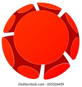 Red Round 3d Geometric Background Vector Stock Vector (Royalty Free ...