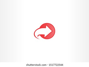 Red Round Arrow Shape Logo Design Stock Vector (Royalty Free ...