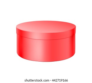 Red Round Box On White Vector Stock Vector (Royalty Free) 442719166 ...