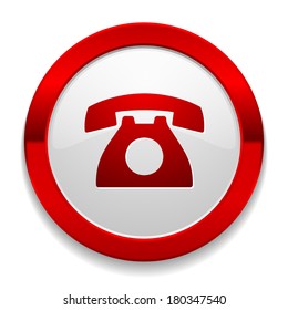 Red Round Button Phone Icon Stock Vector (Royalty Free) 180787994 ...