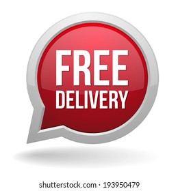 Red Round Free Delivery Speech Bubble Stock Vector (Royalty Free ...
