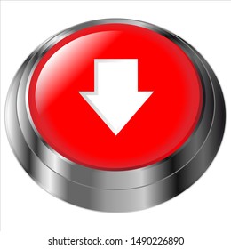 Red Round Media Button Download Button Stock Vector (Royalty Free ...