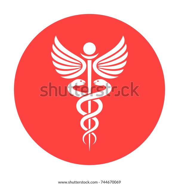 Red Round Medicine Vector Symbol On Stock Vector (Royalty Free) 744670069