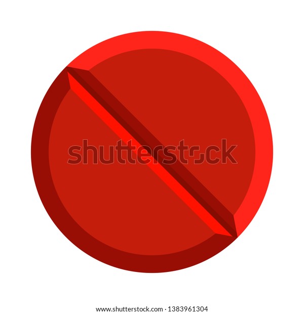 Red Round Pill On White Background Stock Vector (Royalty Free ...