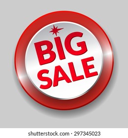 Red Round Sale Button On Gray Stock Vector (Royalty Free) 297345023 ...