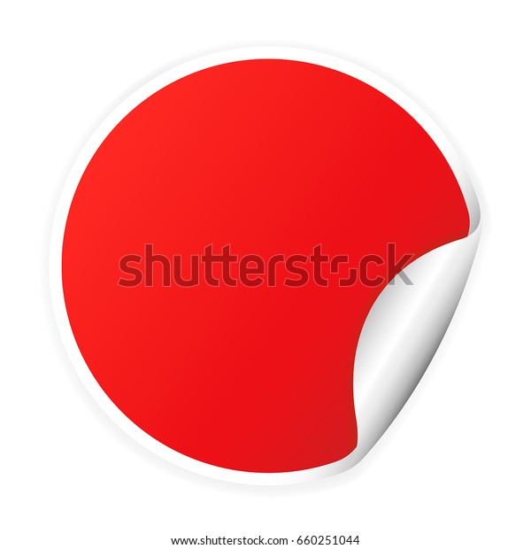 Red Round Sticker Label White Corner Stock Vector (Royalty Free) 660251044