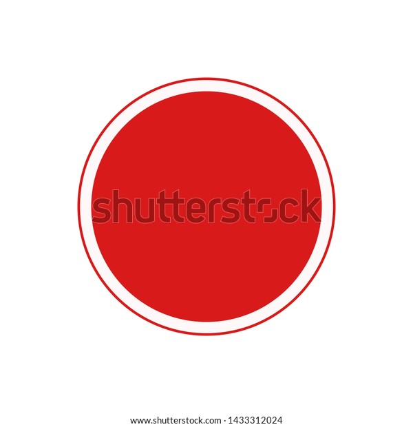 Red Round Stop Sign Isolated On Stock Vector (Royalty Free) 1433312024 ...