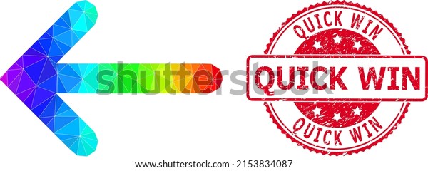 Red Round Textured Quick Win Stamp Stock Vector (Royalty Free ...