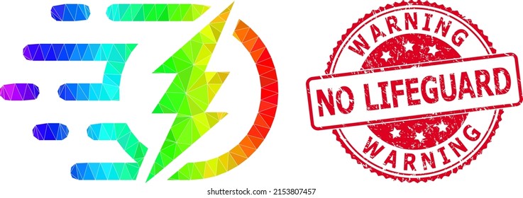 Red Round Unclean Warning No Lifeguard Stock Vector (Royalty Free ...