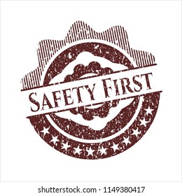 Red Safety First Rubber Stamp Stock Vector (Royalty Free) 1149380417 ...