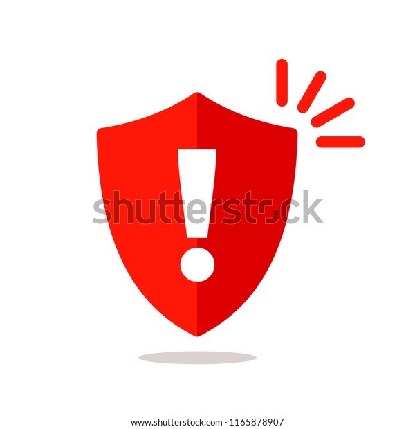 Red Safety Shield Exclamation Point Importance 스톡 벡터(로열티 프리) 1165878907 ...