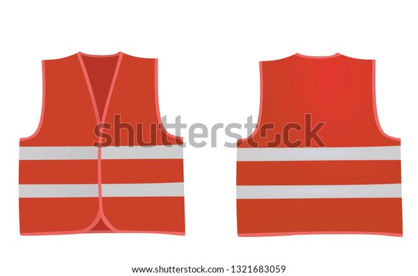 Red Safety Vest Vector Illustration: vector de stock (libre de regalías ...