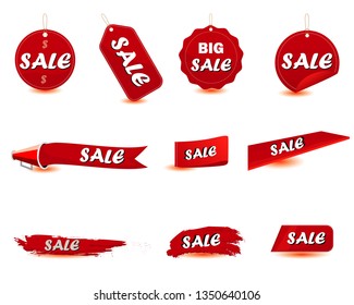 Red Sale Label Vector Design Stock Vector (Royalty Free) 1350640106 ...