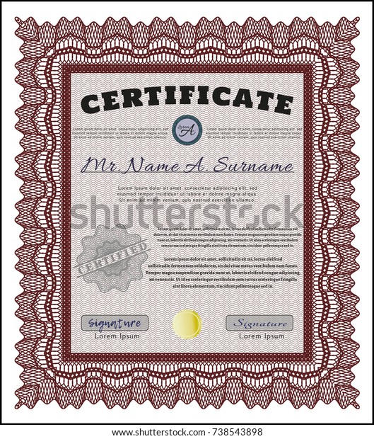 Red Sample Certificate Complex Background Vector Stock Vector (Royalty ...