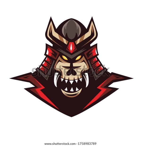 Red Samurai Warrior Mascot Logo Design Stock Vector (Royalty Free ...