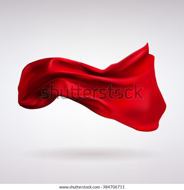 Red Satin Fabric Flying Wind On Stock Vector (Royalty Free) 384706711 ...
