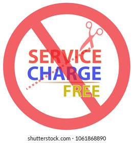 Red Scissors Cutting Word Service Charge Stock Vector (Royalty Free ...