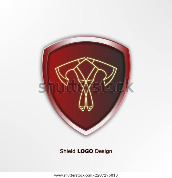 Red Shield Axe Logo Design Vector Stock Vector (Royalty Free ...