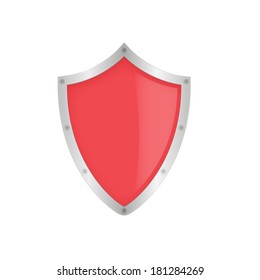 Red Shield On White Background Stock Vector (Royalty Free) 181284269 ...