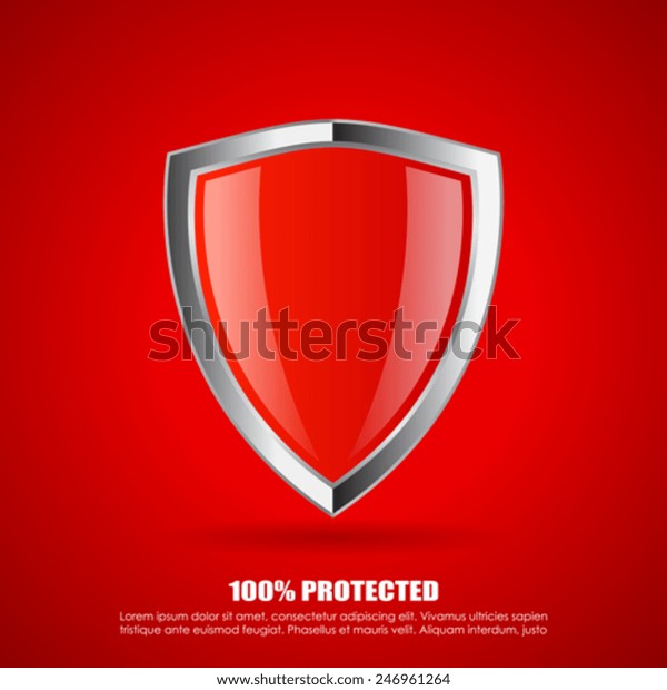 Red Shield Protection Icon Stock Vector (Royalty Free) 246961264