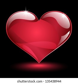 Red Shiny Heart Shadow Glare Stock Vector (Royalty Free) 135438944 ...