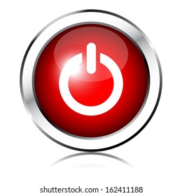 Red Shiny Power Icon Stock Vector (Royalty Free) 162411188