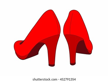 High Heel Red Beautiful Foot Shoes Stock Illustration 1754829260