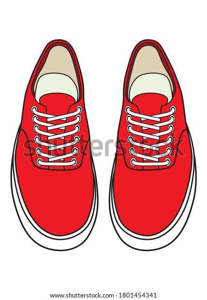 Red Shoes Vector Illustrationisolated On White Stock Vector (Royalty ...