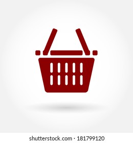 Red Shopping Basket Icon Vector Illustration Stock Vector (Royalty Free ...