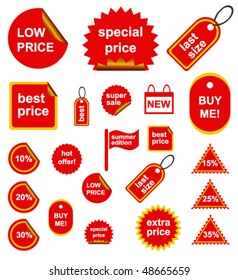 Red Shopping Signs Stock Vector (Royalty Free) 48665659