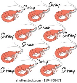 Red Shrimp Drawing Background Illustration Stock Vector (Royalty Free ...