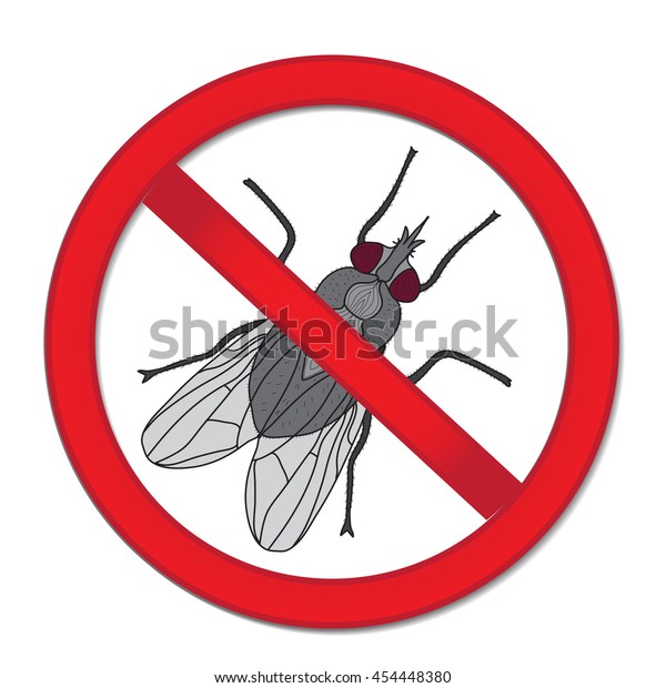 Red Sign Ban Fly Stop Sign Stock Vector (Royalty Free) 454448380 ...