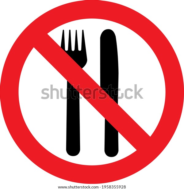 Red Sign Board Eating Prohibited Stock Vector (Royalty Free) 1958355928 ...