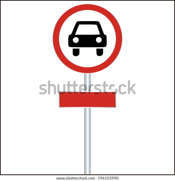 Red Sign Car Vector Illustration Stock Vector (Royalty Free) 196103990 ...