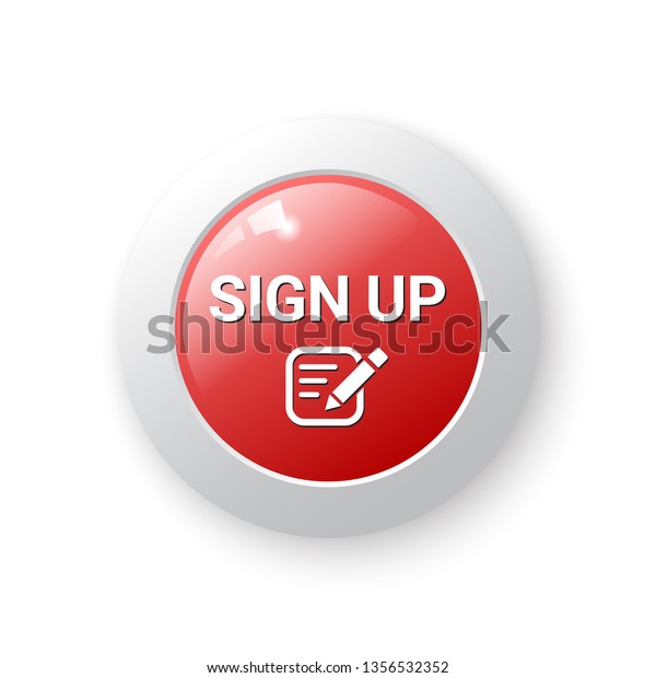 Red Sign Circle Button Icon Shadow Stock Vector (Royalty Free ...