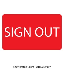 Red Sign Out Button Flat Icon Stock Vector (Royalty Free) 2180399197 ...