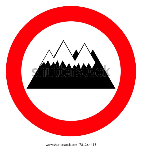 Red Signvector Mountain Silhouette Mountain Emblem Stock Vector ...