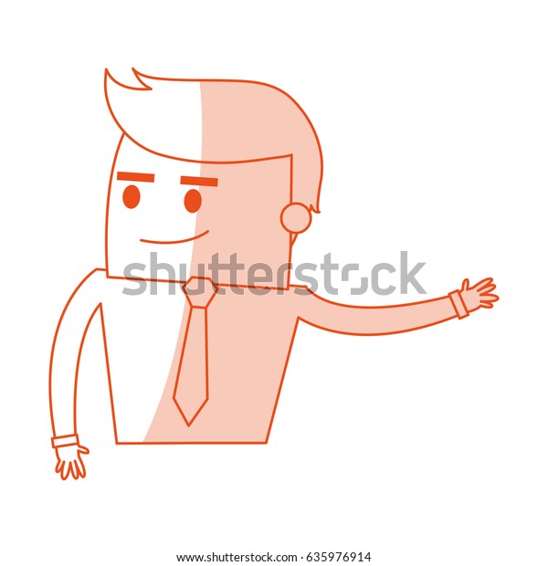 Red Silhouette Image Half Body Cartoon Stock Vector (Royalty Free ...