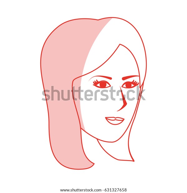 Red Silhouette Shading Side Profile Face Stock Vector (Royalty Free ...