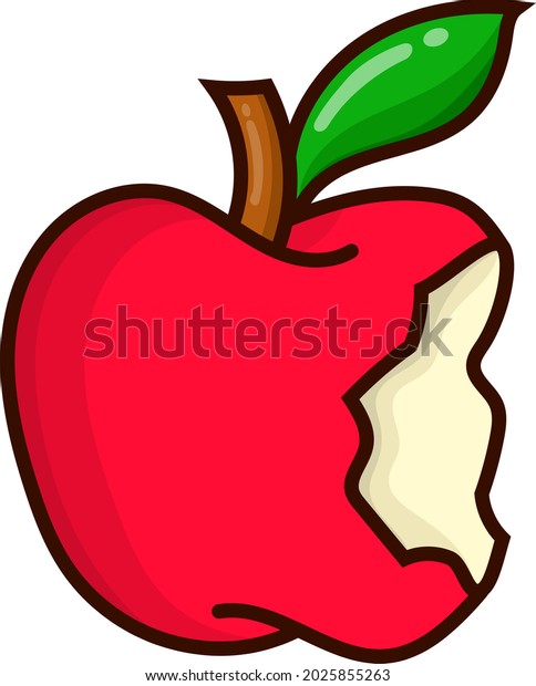Red Simple Apple Illustration Bitten Apple Stock Vector (Royalty Free ...